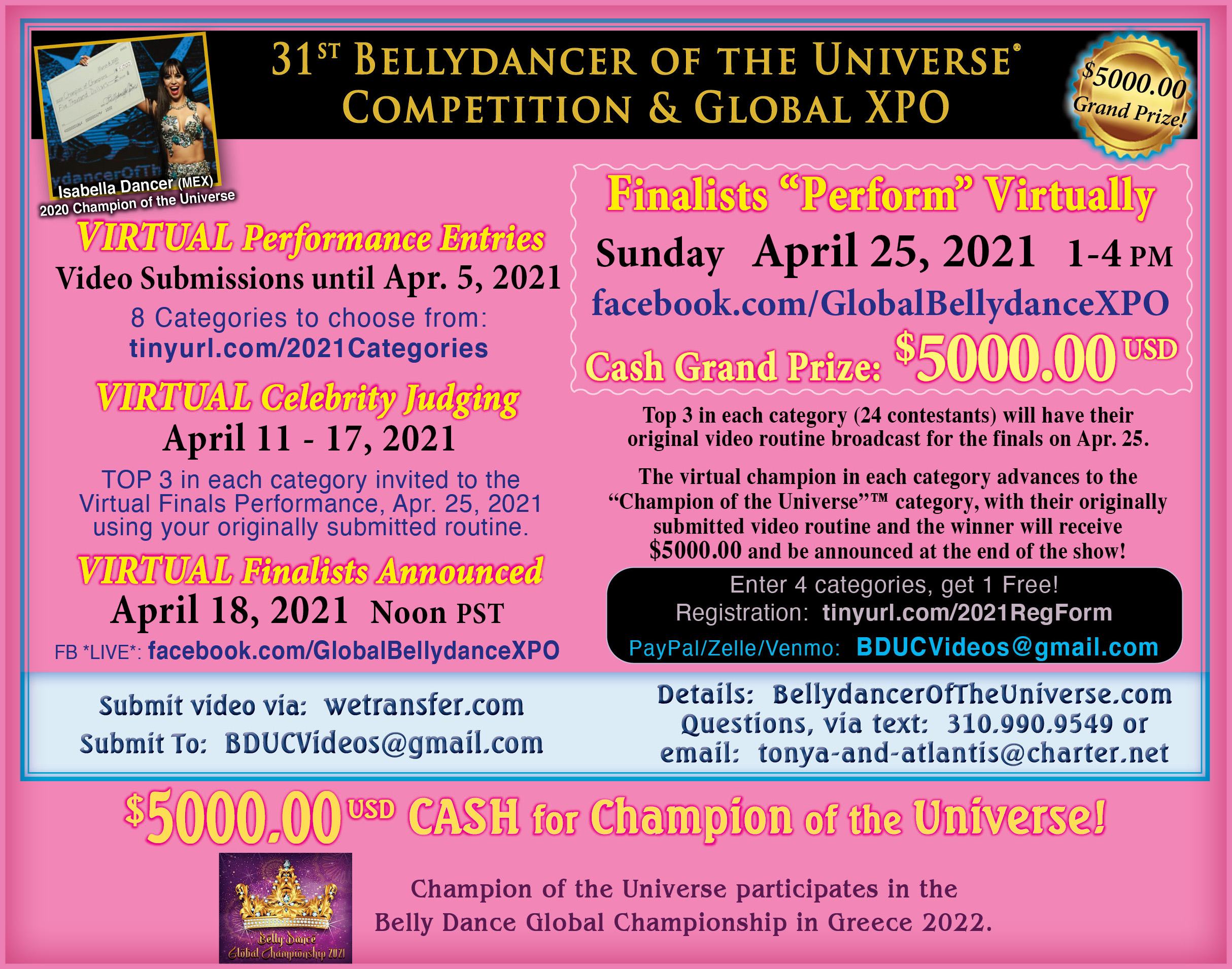Bellydancer of the Universe® Competitions